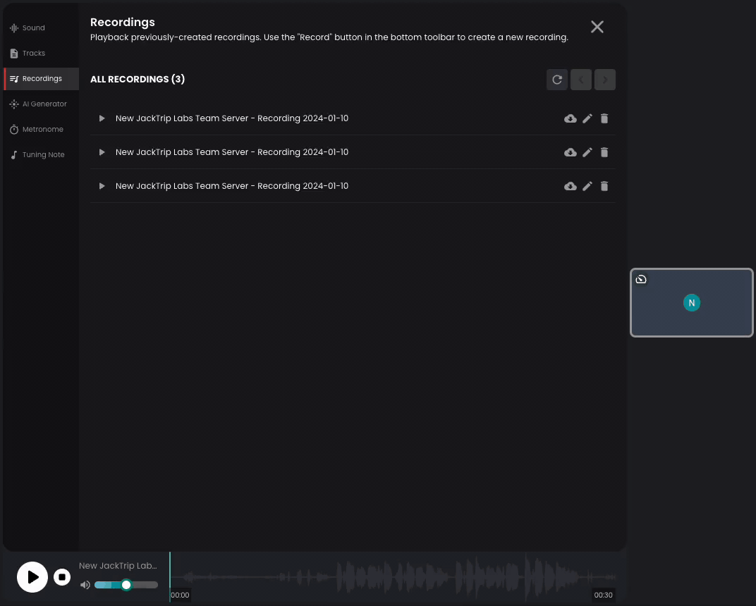 Using the Media Player in JackTrip